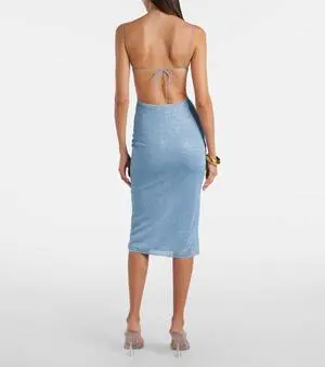 Oseree Lumière Open-back Midi Dress
