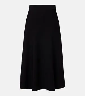 Max Mara Lazio Pleated Crêpe Midi Skirt - Black
