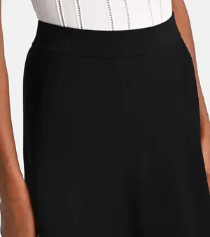 Max Mara Lazio Pleated Crêpe Midi Skirt - Black