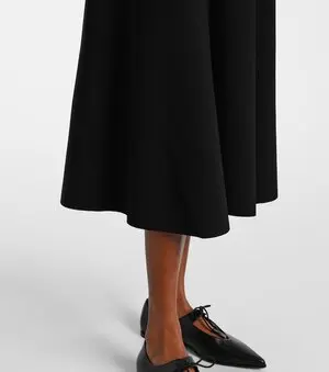 Max Mara Lazio Pleated Crêpe Midi Skirt - Black