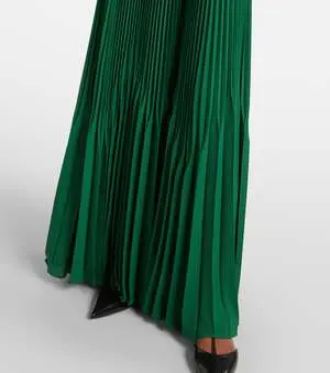 Max Mara Gersa Plissé Sablé Georgette Gown - Green