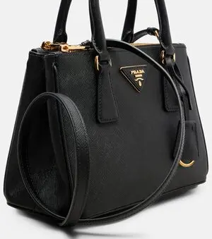 Prada Small Galleria Leather Tote Bag - Black