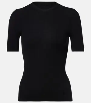 Khaite Celina Ribbed-knit Top - Black