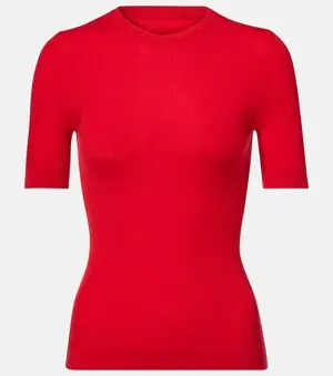 Khaite Celina Ribbed-knit Top - Red