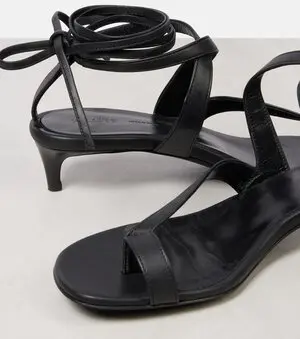 Khaite Aimee 35 Leather Sandals - Black