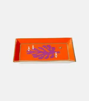Jonathan Adler Playa Painted Ceramic Tray - Orange