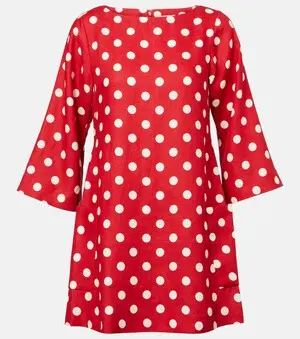 Posse Nina Polka-dot Linen Minidress - Red