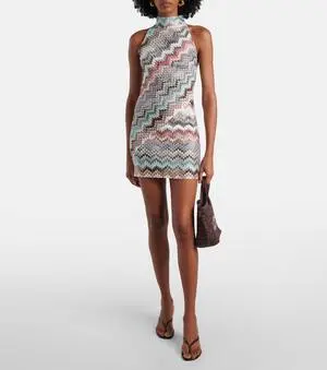 Missoni Zig Zag Embellished Lamé Minidress