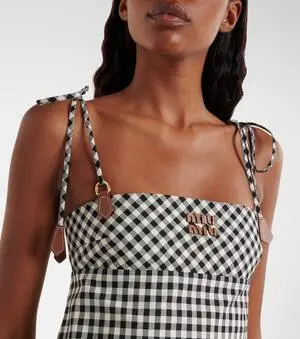 Miu Miu Gingham Cotton Minidress