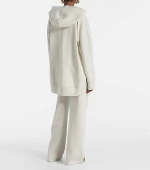 Max Mara Cotton-blend Zip-up Hoodie - White