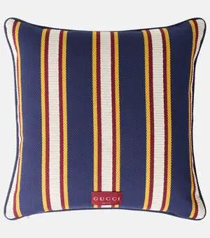 Gucci Logo Striped Cotton Cushion