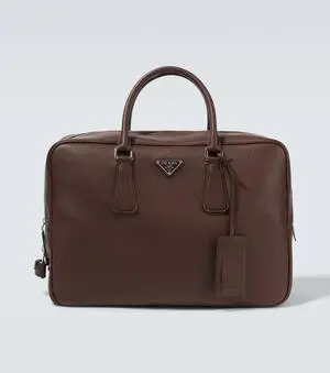 Prada Leather Briefcase - Brown