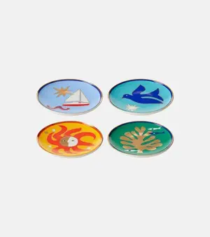 Jonathan Adler Playa Set Of 4 Porcelain Coasters - Multicoloured