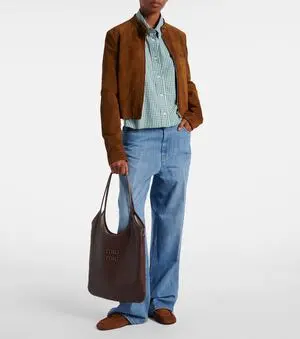 Miu Miu Ivy Medium Leather Tote Bag - Brown