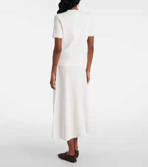 Max Mara Adelio Logo Crêpe T-shirt - White