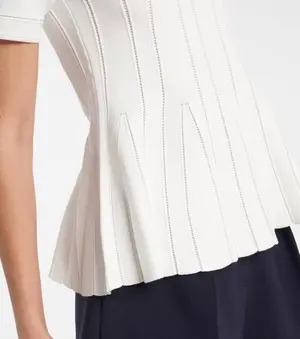 Max Mara Epoche Peplum Open-knit Top