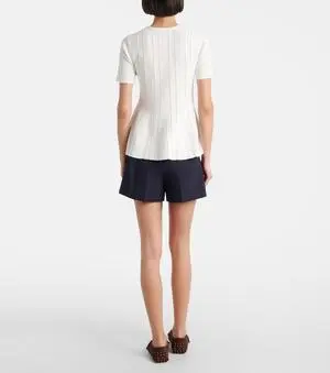 Max Mara Epoche Peplum Open-knit Top