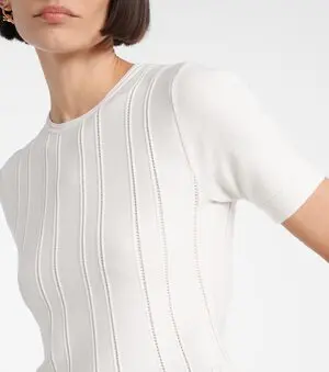 Max Mara Epoche Peplum Open-knit Top