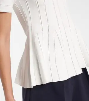 Max Mara Epoche Peplum Open-knit Top