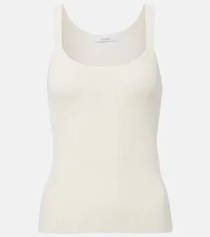 Max Mara Helier Ribbed-knit Tank Top - White
