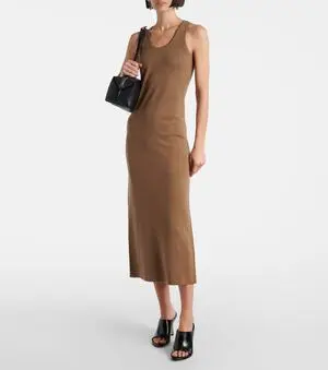 Max Mara Aceri Virgin Wool Midi Dress - Brown