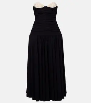 Magda Butrym Crochet-trimmed Jersey Cocktail Dress - Black