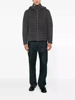 Herno Quilted Hooded Jacket - Grey