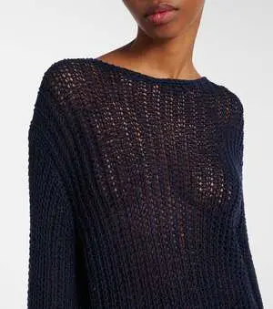 Khaite Elowen Open-knit Cotton-blend Sweater