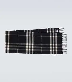 Burberry Check Cashmere Scarf - Black