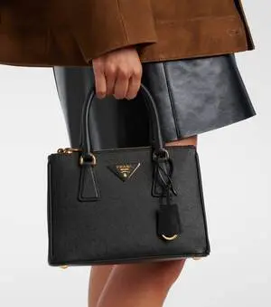 Prada Galleria Small Leather Tote Bag - Black
