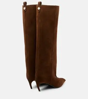 Attico Lea 65 Suede Knee-high Boots - Brown