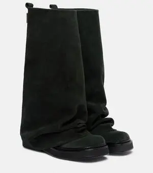 Attico Robin Leather Combat Boots - Black