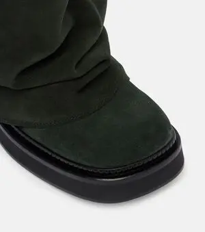 Attico Robin Leather Combat Boots - Black