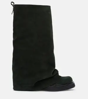 Attico Robin Leather Combat Boots - Black