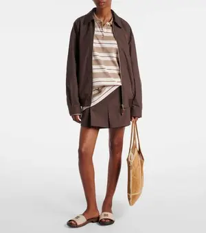 Miu Miu Logo Cotton-blend Miniskirt