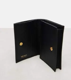 Prada Saffiano Small Leather Wallet - Black