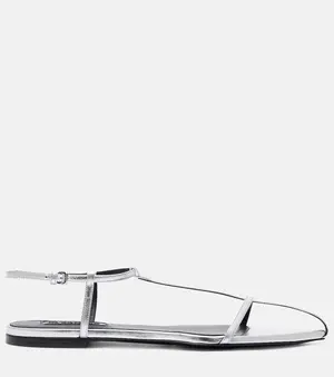 JIL SANDER Metallic Leather Sandals