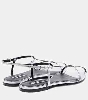 JIL SANDER Metallic Leather Sandals