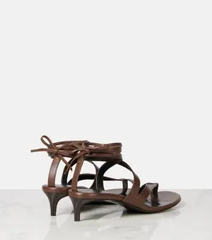 Khaite Aimee 35 Leather Thong Sandals - Brown