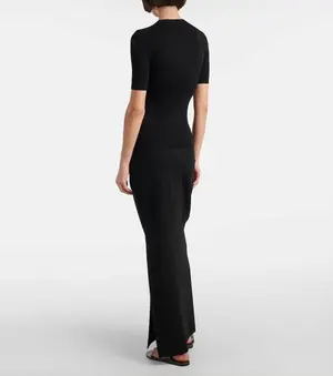 Khaite Celina Ribbed-knit Wool-blend Top - Black