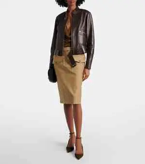 TOM FORD Padlock 55 Suede Slingback Pumps