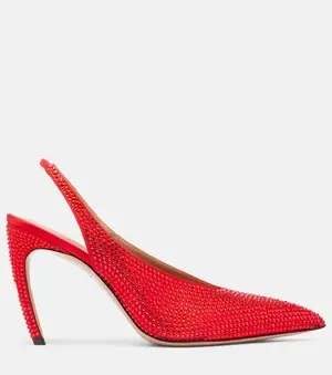Attico Viper 95 Embellished Slingback Pumps