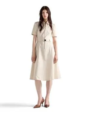 Prada Chino Fit-and-flare Dress - Neutral