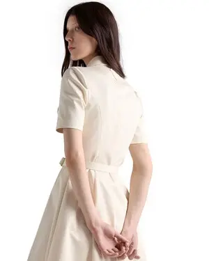 Prada Chino Fit-and-flare Dress - Neutral