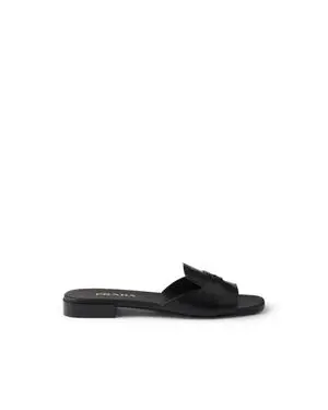 Prada Leather Slides - Black