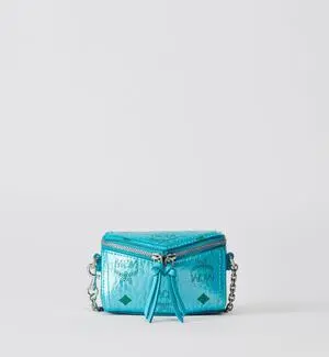 Mcm Diamant 3d Charm In Visetos - Blue Ceramic