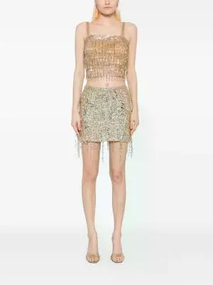 Elisabetta Franchi Sequin-embroidered Crepe Top