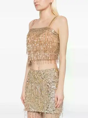 Elisabetta Franchi Sequin-embroidered Crepe Top