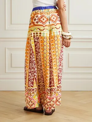 Etro Belted Printed Wide-leg Pants