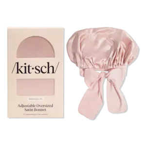 KITSCH Adjustable Oversized Satin Bonnet - Blush